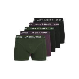 Jack & Jones Jack & Jones Boxershorts 'JacJJ' Herren Gr&ouml;&szlig;e XXL dunkelgr&uuml;n / aubergine / schwarz / wei&szlig;