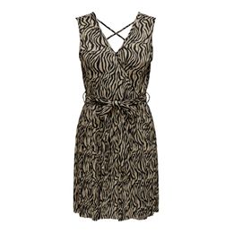 Only Kleid 'ONLSafari' Damen Gr&ouml;&szlig;e 44 dunkelbeige / schwarz Winterkleid