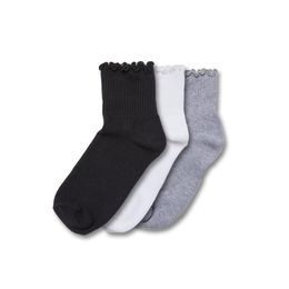 Urban Classics Socken 'Ruffle' Damen Gr&ouml;&szlig;e 39/42 grau / schwarz / wei&szlig;