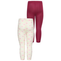 Kidsworld Leggings M&auml;dchen Gr&ouml;&szlig;e 104/110 ecru / rosa / rot