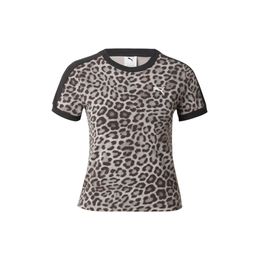 Puma T-Shirt 'T7 Leo Luxe' Damen Gr&ouml;&szlig;e L grau / schwarz