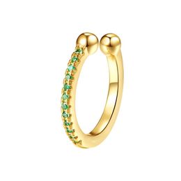 Hey Happiness Earrings 'Green Cuff' female Gold size One Size
