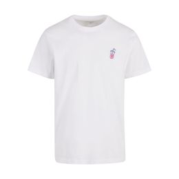 Mister Tee T-Shirt 'Good Vibes Drink' Herren Gr&ouml;&szlig;e XL lavendel / dunkelpink / wei&szlig;
