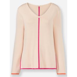 Heine Pullover Damen Gr&ouml;&szlig;e S beige / orange / dunkelpink