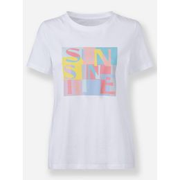 Heine T-Shirt Damen Gr&ouml;&szlig;e S hellblau / gelb / rosa / wei&szlig;