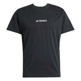 adidas terrex Funktionsshirt 'Signature AOP Graphic' Herren Gr&ouml;&szlig;e XS orange / schwarz / wei&szlig;