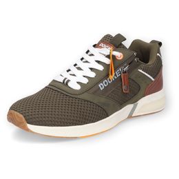 Sneaker Dockers by Gerli, Herren, Gr. 42, grün (khaki), Synthetik, Textil, Schuhe, Freizeitschuh, Schnürschuh, komfortabler Schuhweite G (=weit)