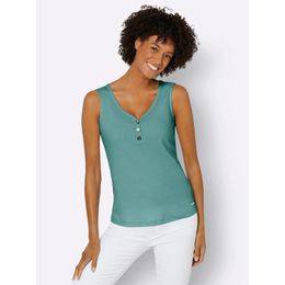 Shirttop Casual Looks, Damen, Gr. 36, gr&uuml;n (salbei), 95% Viskose, 5% Elasthan, unifarben, Rundhals, Tops Shirttop