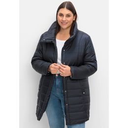Steppjacke sheego, Damen, Gr. 46, blau (tiefblau), 100% Polyamid, unifarben, Jacken Steppjacke