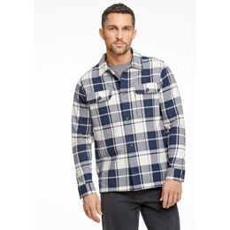 Hemdjacke LINDBERGH "LINDBERGH Hemdjacke", Herren, Gr. L, blau (navy), Oberstoff: 100% Baumwolle, lässig geschnitten, Jacken