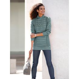 Longpullover Casual Looks "Longpullover", Damen, Gr. 38, gr&uuml;n (jade), 50% Baumwolle, 50% Polyacryl, unifarben, Pullover Longpullover