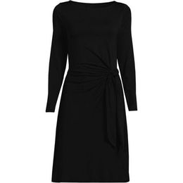 LANDS' END Jerseykleid mit U-Boot-Ausschnitt, Damen,  Schwarz, Baumwolle Modal, by Lands' End