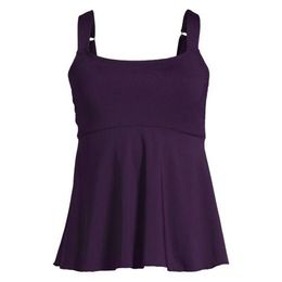 LANDS' END Ausgestelltes Tankinitop mit U-Ausschnitt, Damen,  Lila, Elasthan/Polyester-Mischung/Nylon-Mischung, by Lands' End