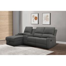 Home Affaire Ecksofa »NAPORI Multimediasofa, 3er Kinosessel XXL, L-Form, 3 Bezugsstoffe« Kinosofa mit Relaxfunktion, Getränkehalter, Staufach und...