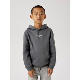 name it Kapuzensweatshirt »NKMBRODY LS NREG SWEAT WH BRU NOOS« mit kleinem Logoprint Lava Smoke 122 (128) 122 (128) Sweater von name it für Jungen