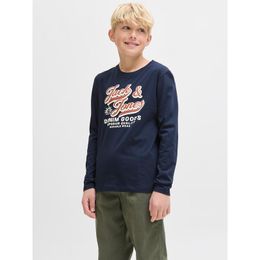 Jack & Jones Jack & Jones Junior Jungen Langarmshirt &raquo;JJELOGO TEE LS O-NEC 2 COL AW25 NOOS JNR&laquo; blau 128