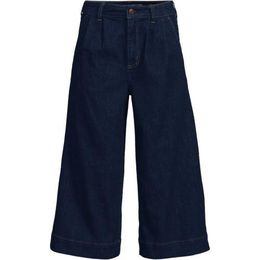 LANDS' END Culotte-Jeans mit Bundfalten Mid Waist, Damen,  Blau, Baumwolle/Polyester/Baumwoll-Mischung, by Lands' End