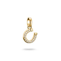 Thomas Sabo Charm-Einhänger »Charm Hufeisen-Design vergoldet - Connect, CC1280-414-14« mit Zirkonia (synth.) gelbgoldfarben-kristallweiß +...