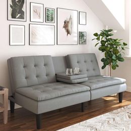 DOREL HOME Schlafsofa »MAINE, Kinosofa mit Relax- und Bettfunktion, 2 Getränkehalter, « Liegefläche 190 x 110 cm, Webstoff und Kunstleder grau