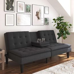 DOREL HOME Schlafsofa »MAINE, Kinosofa mit Relax- und Bettfunktion, 2 Getränkehalter, « Liegefläche 190 x 110 cm, Webstoff und Kunstleder anthrazit