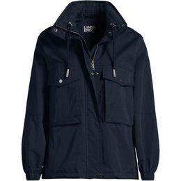 LANDS' END Wasserabweisende Soft Touch Baumwoll-Jacke, Damen,  Blau, Baumwolle/Nylon, by Lands' End
