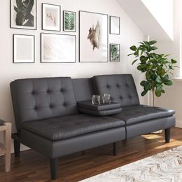 DOREL HOME Schlafsofa »MAINE, Kinosofa mit Relax- und Bettfunktion, 2 Getränkehalter, « Liegefläche 190 x 110 cm, Webstoff und Kunstleder grau