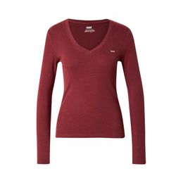 Levi's LEVI'S Shirt 'Essential Housemark Long Sleeve V-Neck Tee' Damen Gr&ouml;&szlig;e S burgunder
