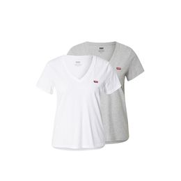 Levi's LEVI'S T-Shirt 'Perfect V-Neck Tee (2-Pack)' Damen Gr&ouml;&szlig;e XL grau / wei&szlig;