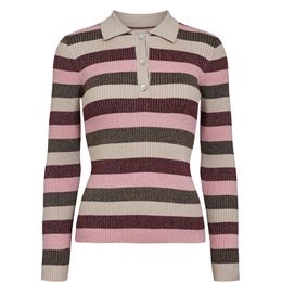 Nümph NÜMPH Pullover 'MORAS' Damen Größe S stone / grün / rosa / weinrot