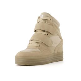 Bershka High-Top Sneakers female Beige size 38