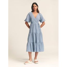 St MRLO Kleid 'CHARMED DRESS' Damen Größe 46 blau / naturweiß Winterkleid