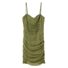 Bershka Kleid Damen Gr&ouml;&szlig;e 42 khaki / pastellgr&uuml;n Winterkleid