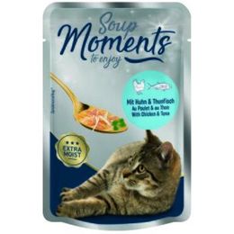 MOMENTS Soup Nassfutter Katze Adult, Huhn und Thunfisch 48x40 g