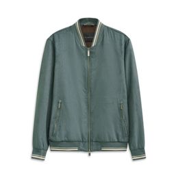 Collegejacke Bugatti "Regular Fit", Herren, Gr. 48, 150, moos, 100% Polyester, unifarben, regular fit, Bündchen, Jacken, wasserabweisend trotz leicht perforiertem Oberstoff