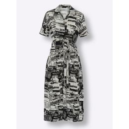 heine Kleid Damen Gr&ouml;&szlig;e 40 grau / schwarz Sommerkleid