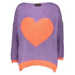 miss goodlife Pullover "Heart" in Lila/ Orange - 79% | Größe M | Damen-pullover-cardigans