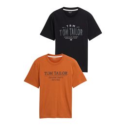 Tom Tailor T-Shirt Herren Gr&ouml;&szlig;e S cognac / anthrazit / schwarz / wei&szlig;