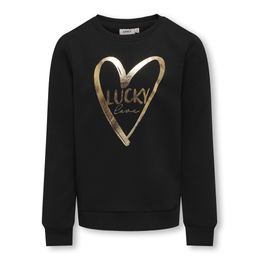 Only Girls Sweatshirt 'KOGMARY' M&auml;dchen Gr&ouml;&szlig;e 134/140 gold / schwarz