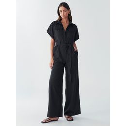 BWLDR Jumpsuit 'ARA LINEN JUMPSUIT' Damen Gr&ouml;&szlig;e XXXL schwarz