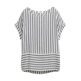 Tom Tailor Bluse Damen Gr&ouml;&szlig;e XXL grau / wei&szlig;