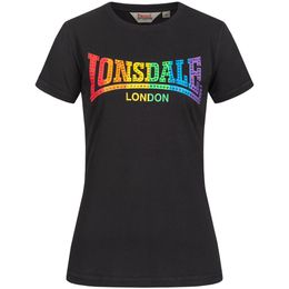 Lonsdale T-Shirt 'Happisburg' Damen Gr&ouml;&szlig;e S gr&uuml;n / lila / orange / schwarz