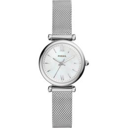 Fossil Uhr Damen Gr&ouml;&szlig;e One Size silber / perlwei&szlig;