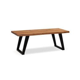 KADIMA DESIGN Couchtisch 120x60x46 cm Massivholz / Metall Baumkante, Design | Gr.: onesize