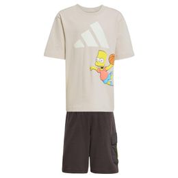 adidas Sportswear Trainingsanzug 'The Simpsons' Jungen Größe 122 creme / dunkelgelb / lachs / schwarz