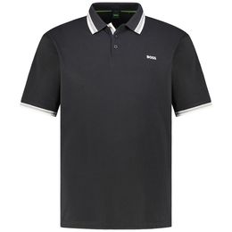 Große Größen BOSS Poloshirt mit Kontrastdetails Farbe schwarz Größe: 5XL