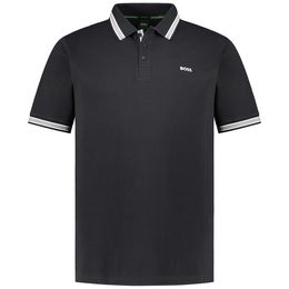 Große Größen BOSS Poloshirt mit Kontrastdetails Farbe schwarz Größe: 4XL