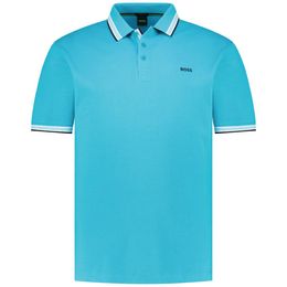 Große Größen BOSS Poloshirt mit Kontrastdetails Farbe petrol Größe: 6XL