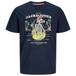 Jack & Jones Große Größen Jack&Jones T-Shirt mit Motiv-Print Farbe marine Größe: 5XL