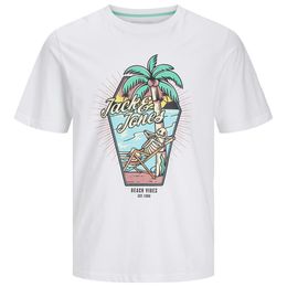 Jack & Jones Gro&szlig;e Gr&ouml;&szlig;en Jack&Jones T-Shirt mit Motiv-Print Farbe wei&szlig; Gr&ouml;&szlig;e: 5XL