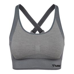 Hummel Sport-BH Damen Gr&ouml;&szlig;e M stone / graumeliert / schwarz